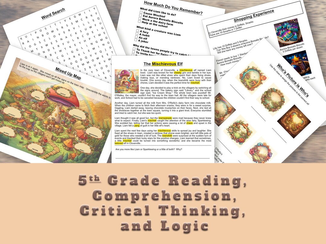 Mischievous Elf - Reading, Fifth Grade Reading Comprehension, Grade 5 ...