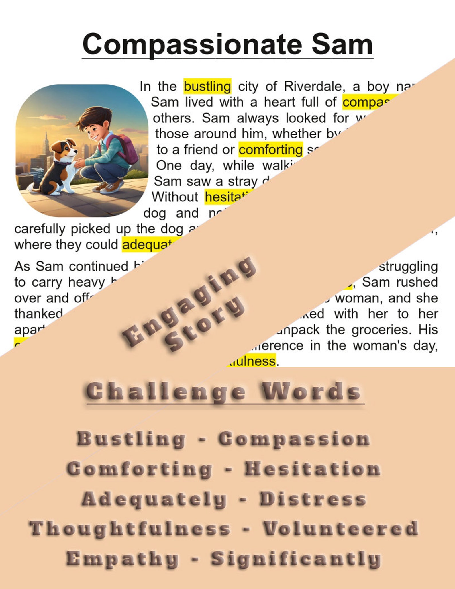 Compassionate Sam - Reading, Fourth Grade Reading Comprehension, Grade ...