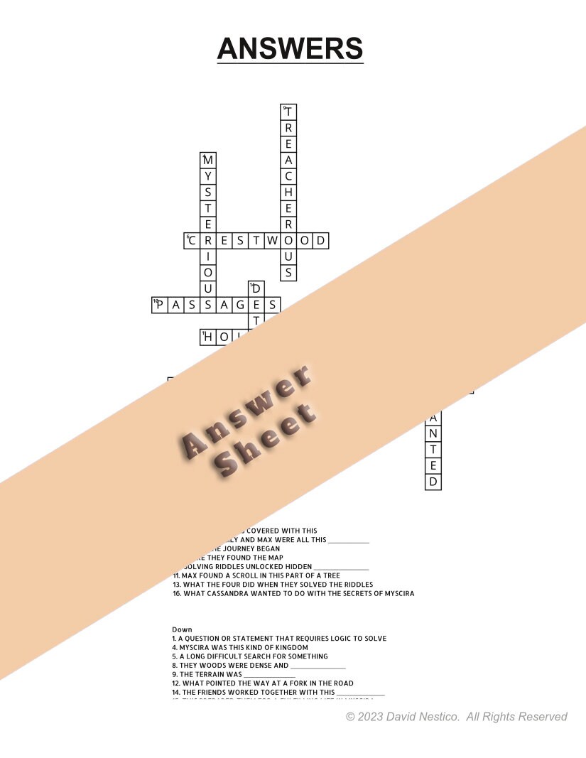 The Riddles of Myscira Reading, Sixth Grade Reading Comprehension ...