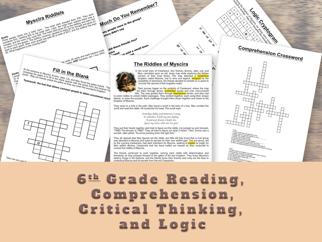 The Riddles of Myscira - Reading, Sixth Grade Reading Comprehension ...