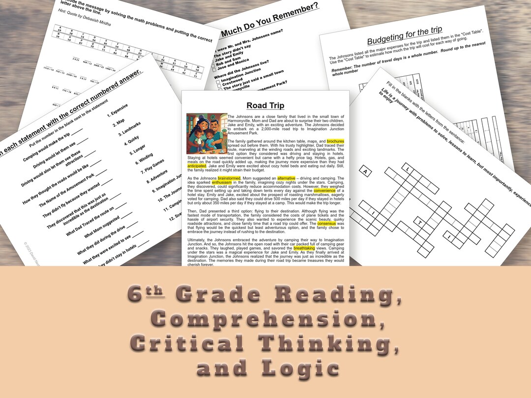 Road Trip - Reading, Sixth Grade Reading Comprehension, Grade 6 ...