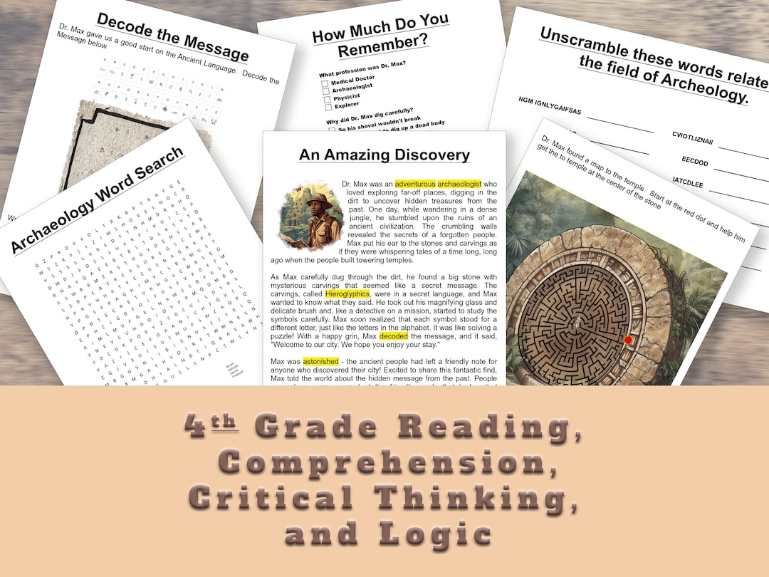 An Amazing Discovery: Fourth Grade Reading Comprehension Workbook (PDF ...