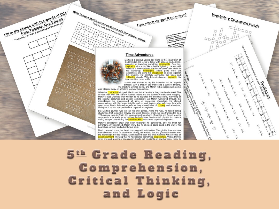 Time Adventure - Reading, Fifth Grade Reading Comprehension, Grade 5 ...