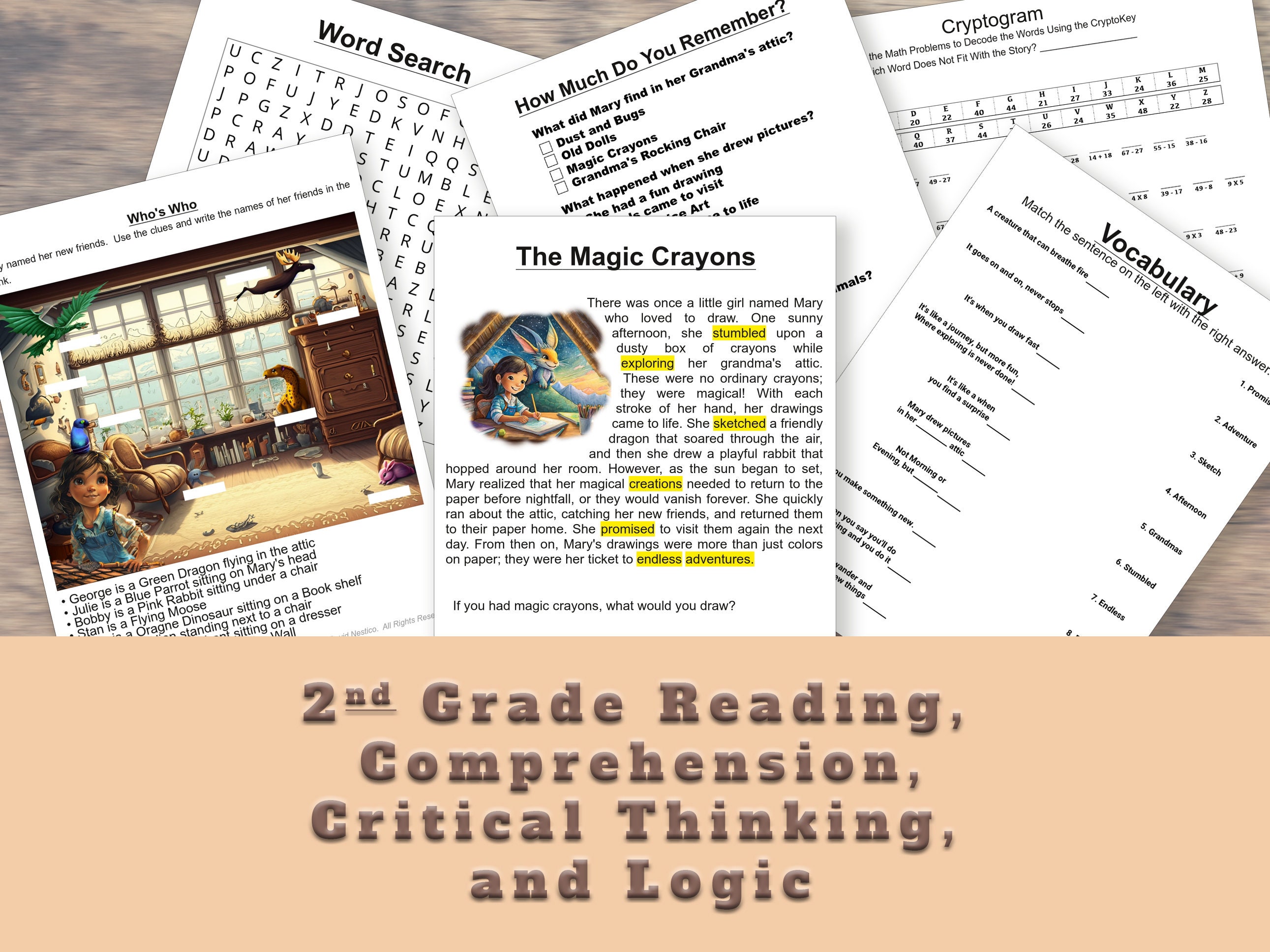 The Magic Crayon - Reading, Second Grade Reading Comprehension, Grade 2 ...