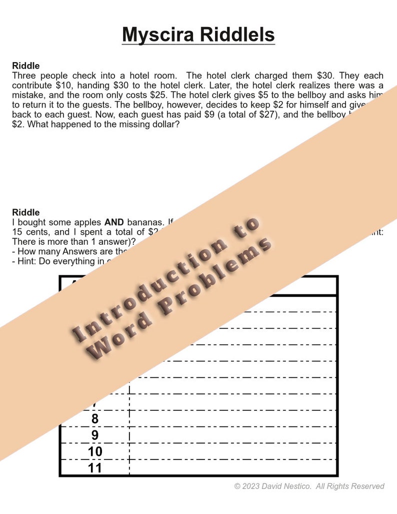The Riddles of Myscira Reading, Sixth Grade Reading Comprehension ...