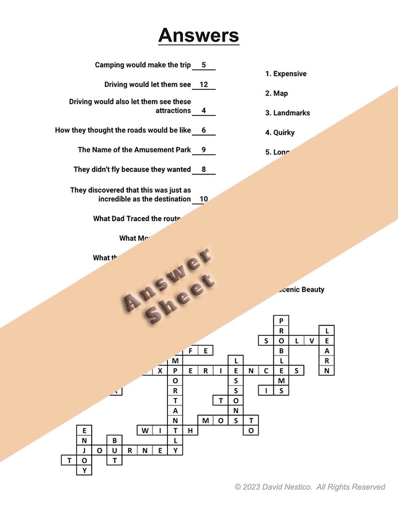 Road Trip: Sixth Grade Reading Comprehension Workbook (PDF & JPEG) - Etsy