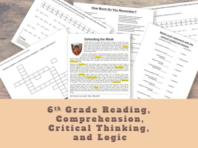 Defending the Weak - Reading, Sixth Grade Reading Comprehension, Grade ...