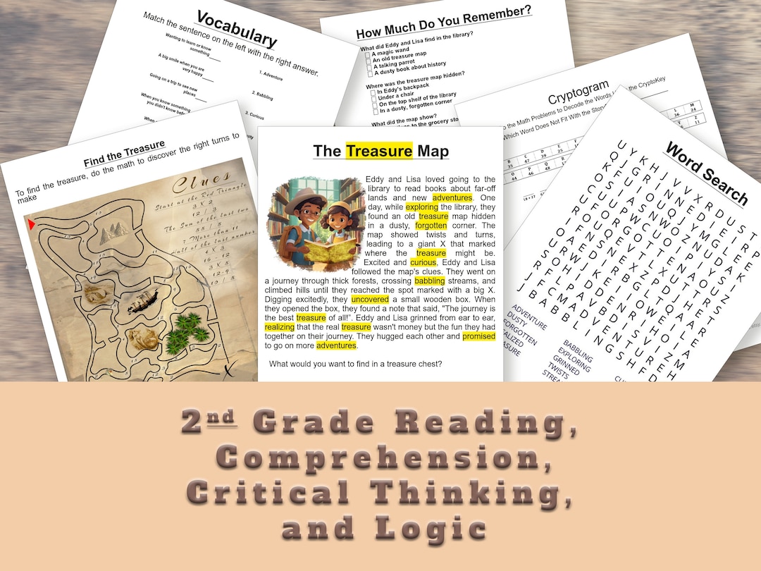 The Treasure Map - Reading, Second Grade Reading Comprehension, Grade 2 ...