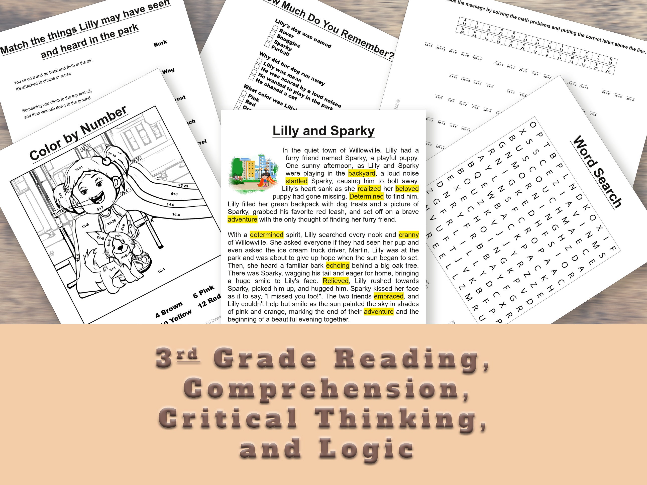 Lilly and Sparky - Third Grade Reading Comprehension, Grade 3 ...