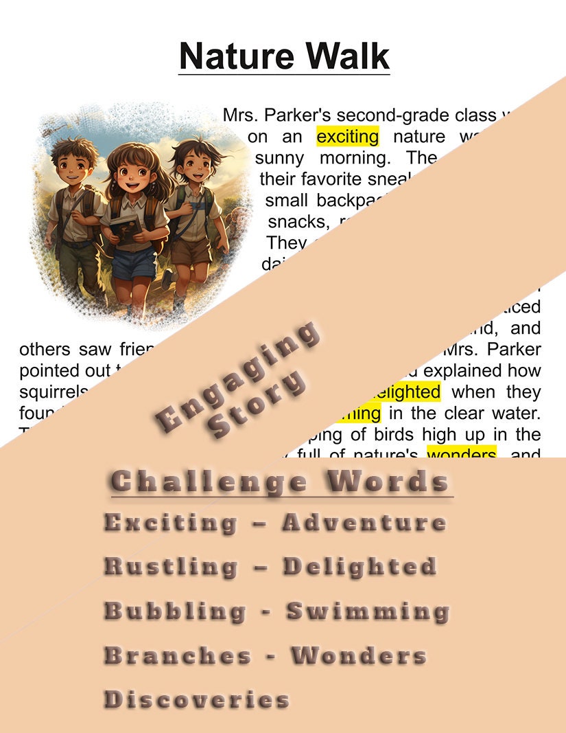 Nature Walk Reading, Second Grade Reading Comprehension, Grade 2 ...