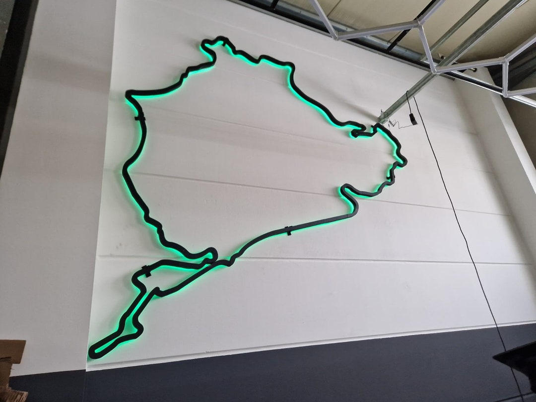 Personalized 3D Printed Race Track With Lighting - Wall Decoration ...