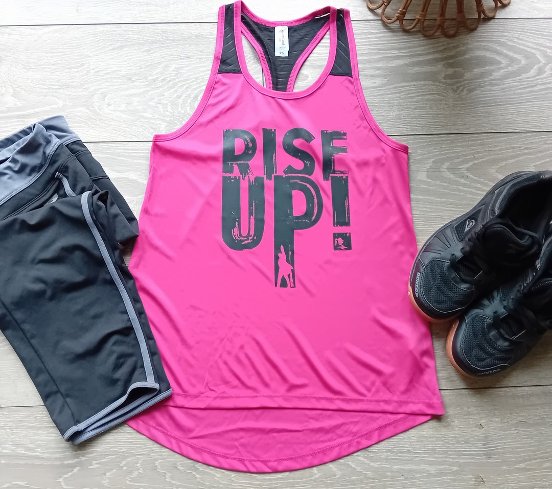 Hot Pink Gym Vest With Hamilton Quote, Rise Up, Feel Good Gym Clothing ...