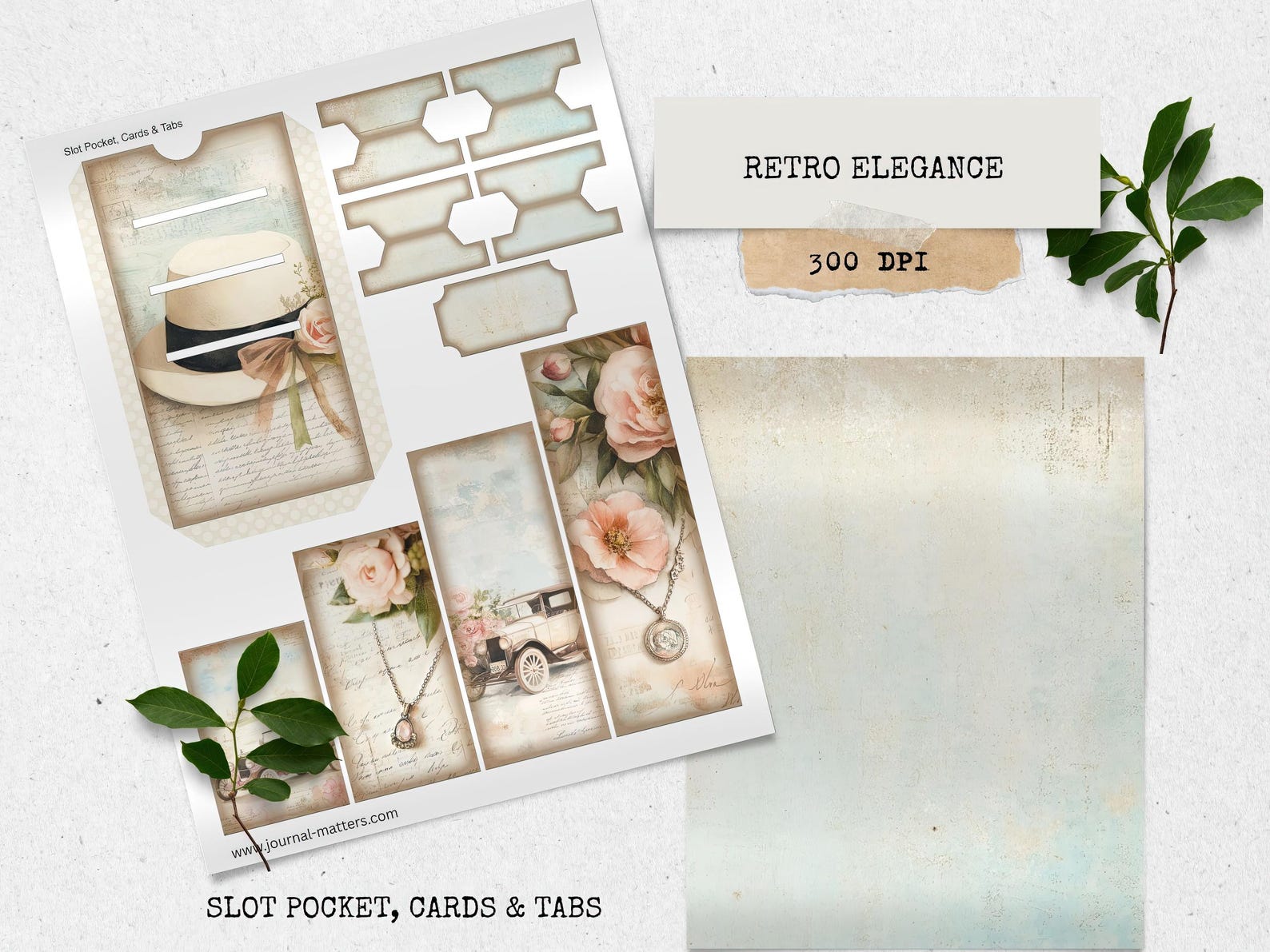 Vintage Romance Junk Journal Kit – Retro Printable Ephemera, Floral ...