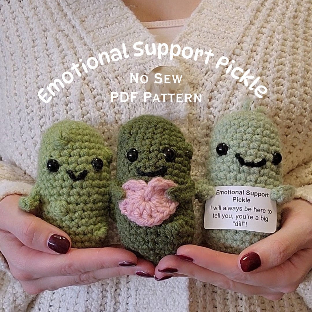 Emotional Support Pickle No Sew Digital Crochet Pattern - Etsy