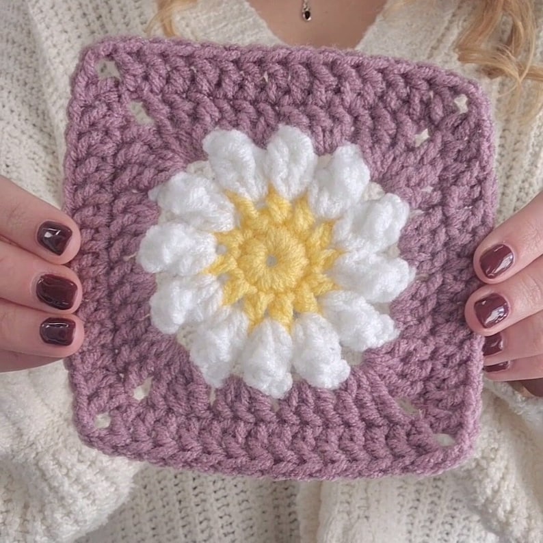 Daisy Granny Square Crochet Pattern - Etsy