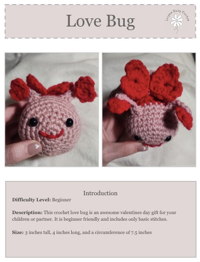 Love Bug Amigurumi Crochet Patten - Etsy