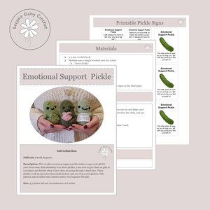 Emotional Support Pickle No Sew Digital Crochet Pattern - Etsy