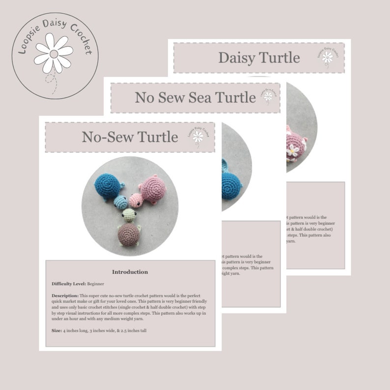 Crochet Turtle Pattern Set, No Sew Turtle Crochet Bundle, Turtle Amigurumi Pattern Set - Etsy