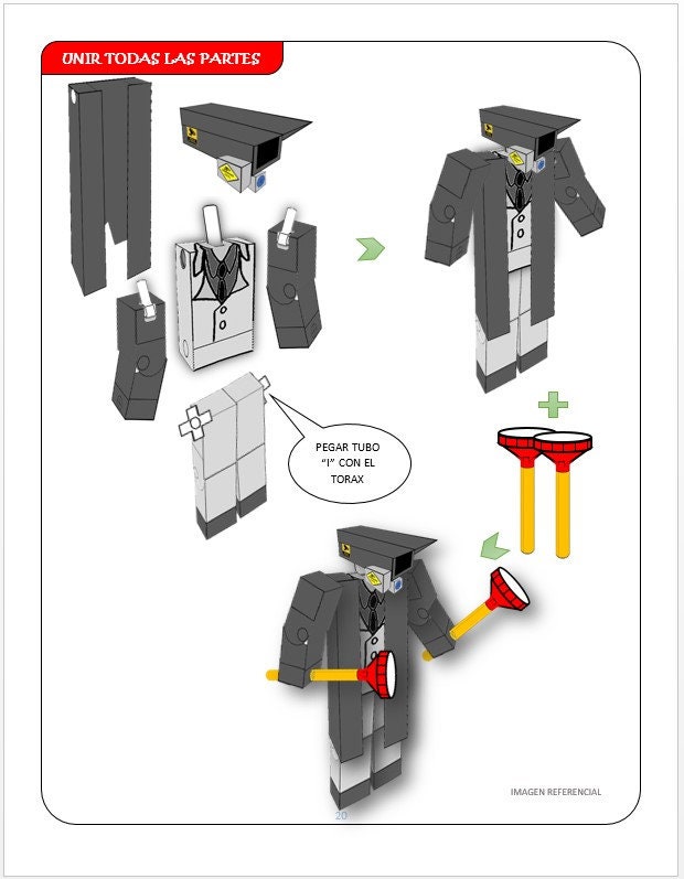 PAPER CRAFT, Cameraman Destapacaño - Skibidi Toilet - Etsy