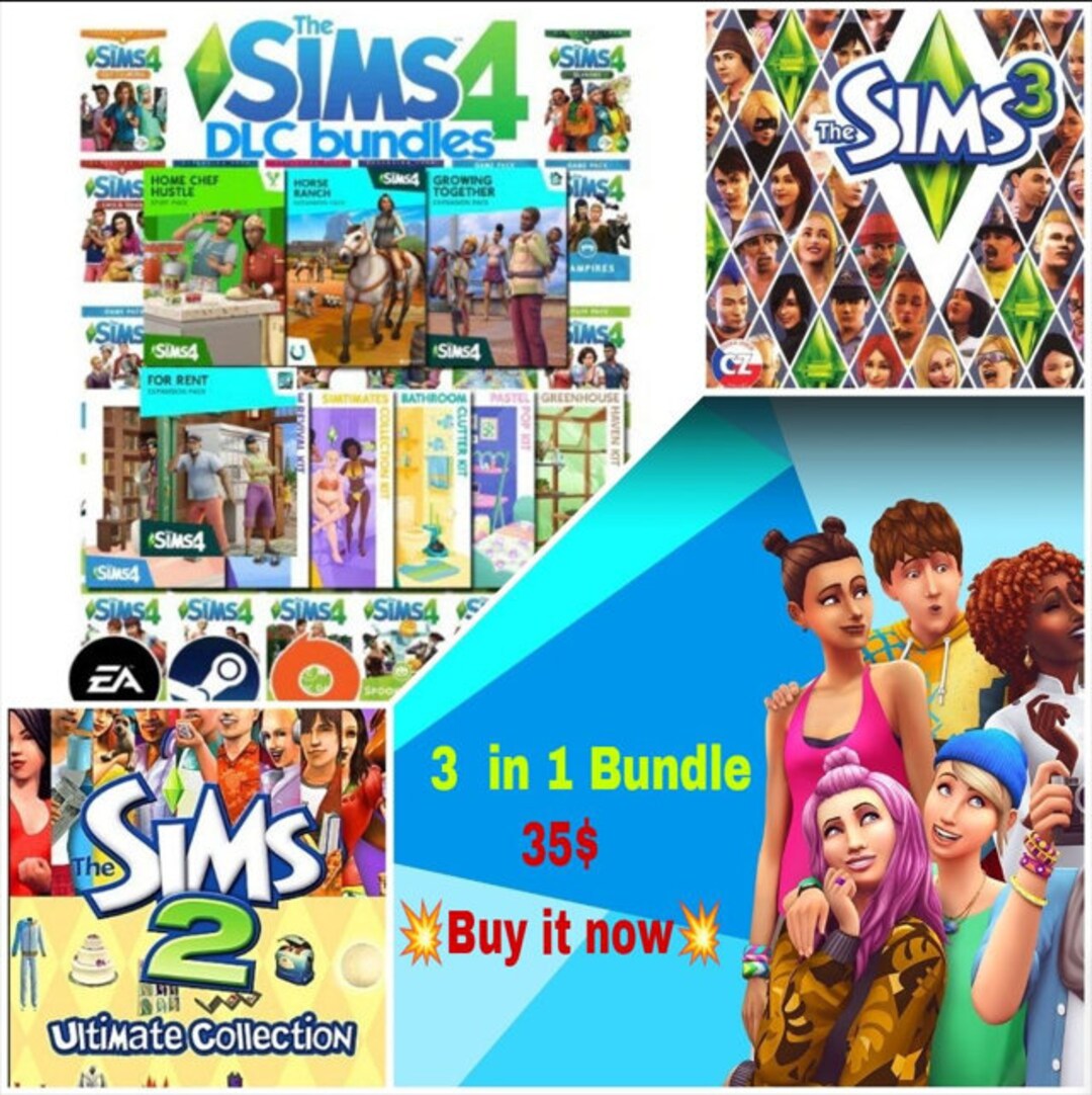 The Sims 2 The Sims 3 The Sims 4 Complete Collection PC Game WINDOWS 7 ...