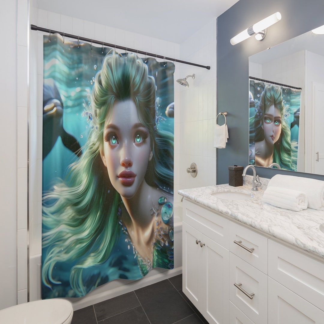 Whispers From the Ocean's Heart Mermaid Shower Curtain - Etsy