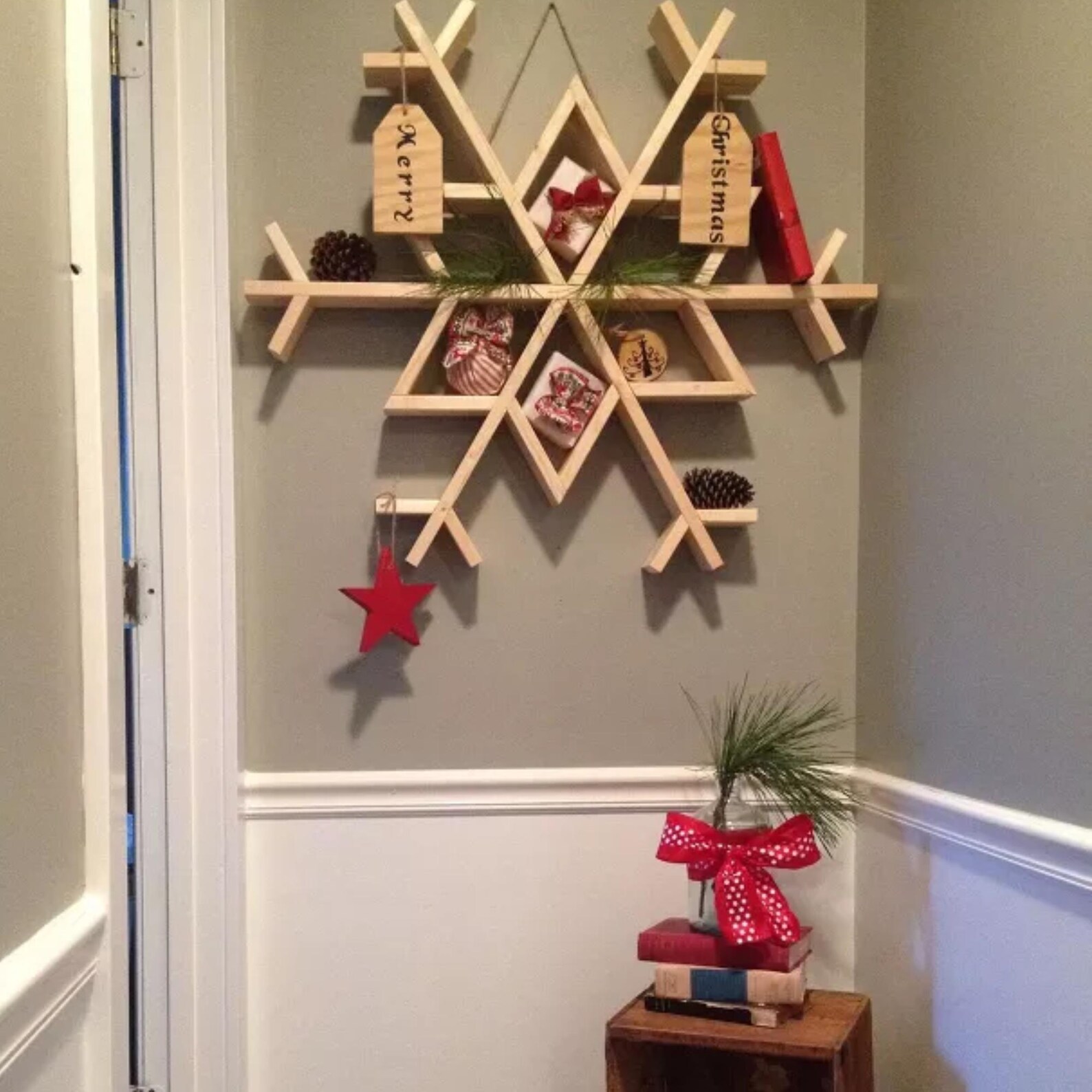 DIY Wooden Snowflake Shelf Woodworking Plans - Etsy