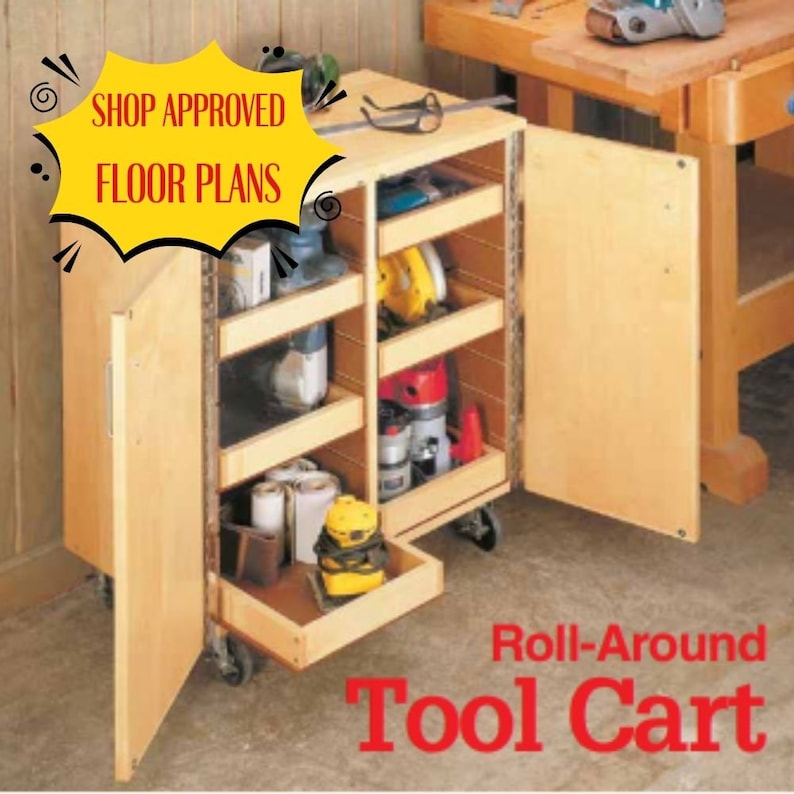Rolling Tool Cart Plans, With Easy Customizable Drawers for Optimal ...