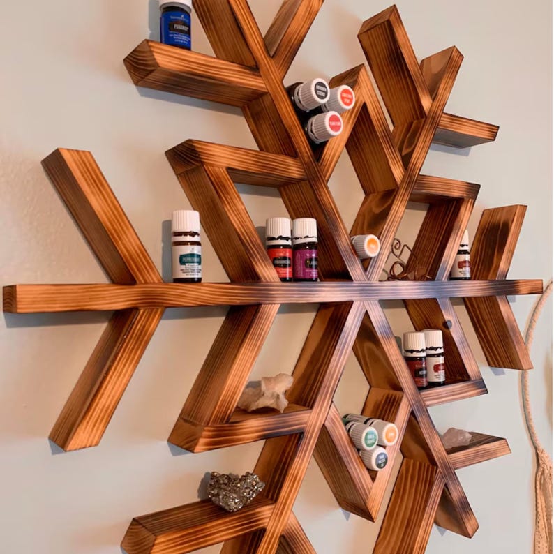 DIY Wooden Snowflake Shelf Woodworking Plans - Etsy