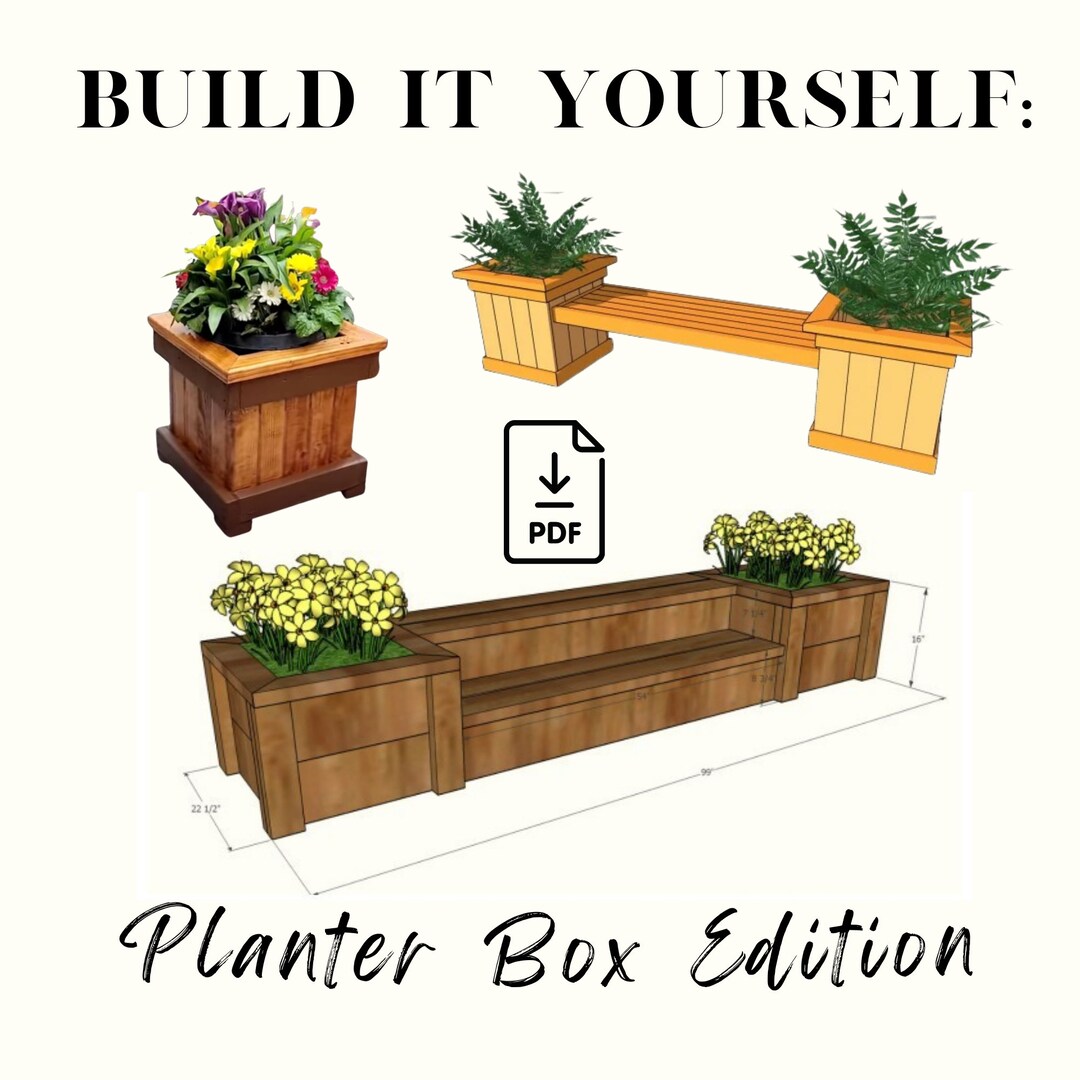 Ultimate Planter Box Trio: DIY Blueprints - Etsy