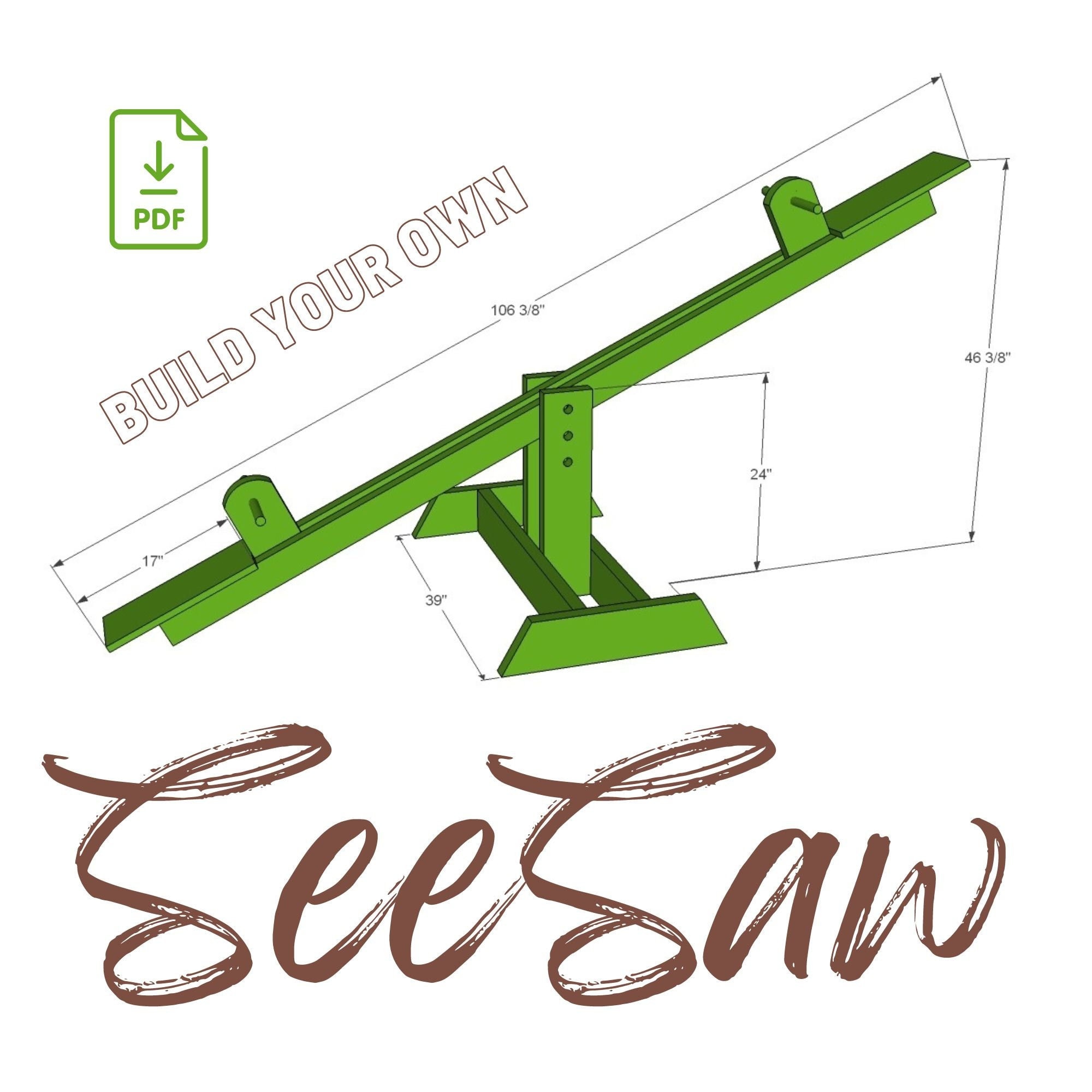 Balanced Play DIY Seesaw Woodworking Plans for Endless Fun Etsy UK