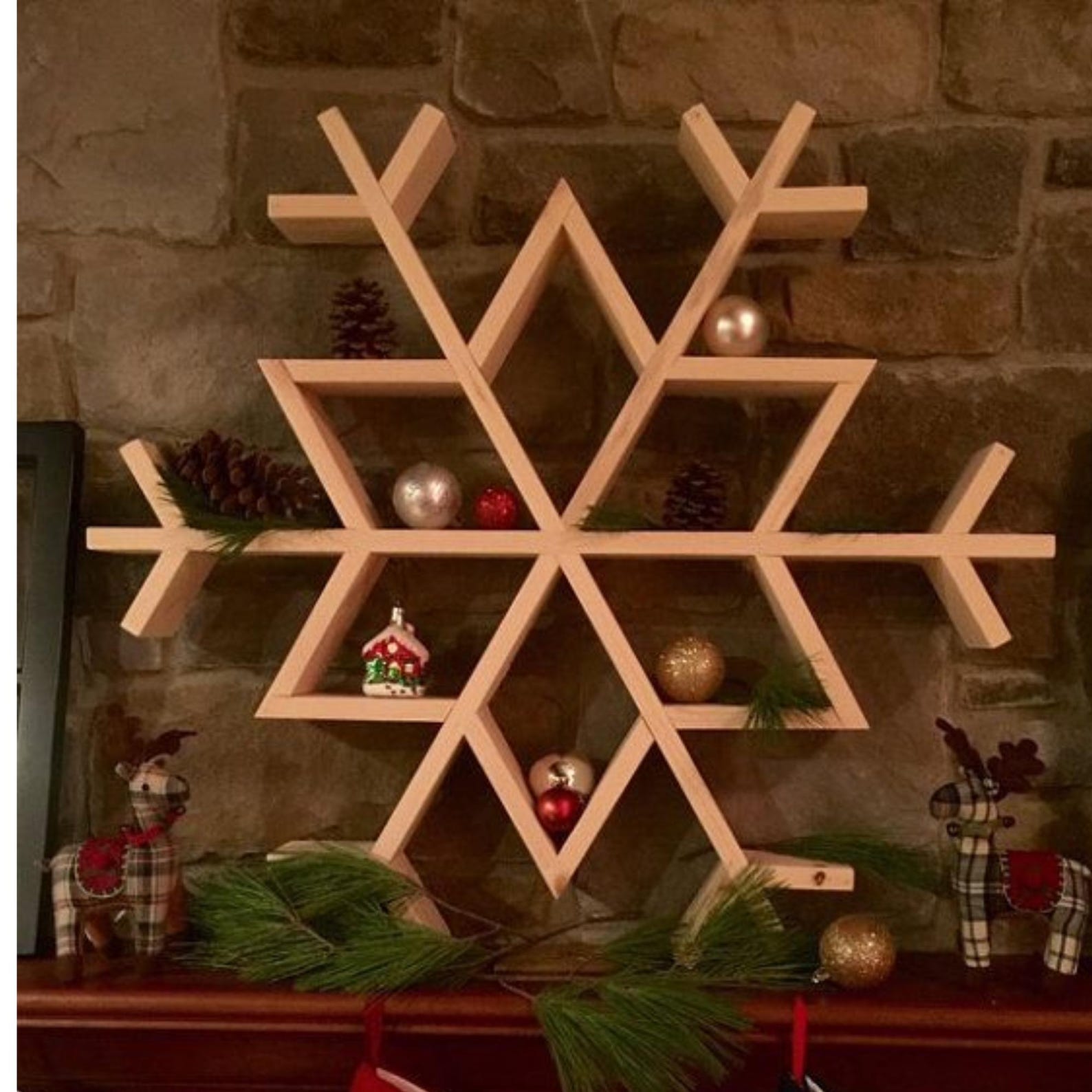 DIY Wooden Snowflake Shelf Woodworking Plans - Etsy