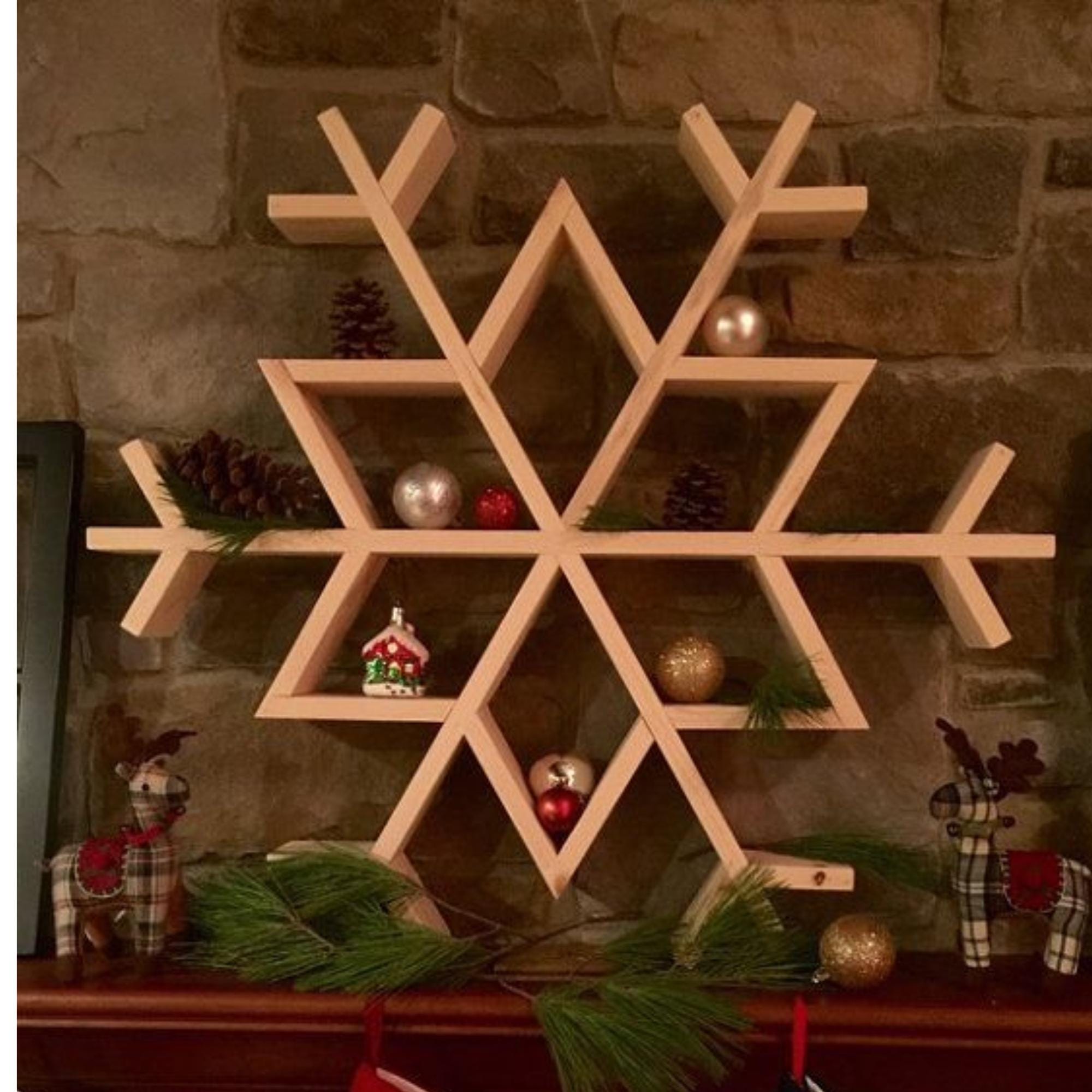 DIY Wooden Snowflake Shelf Woodworking Plans - Etsy