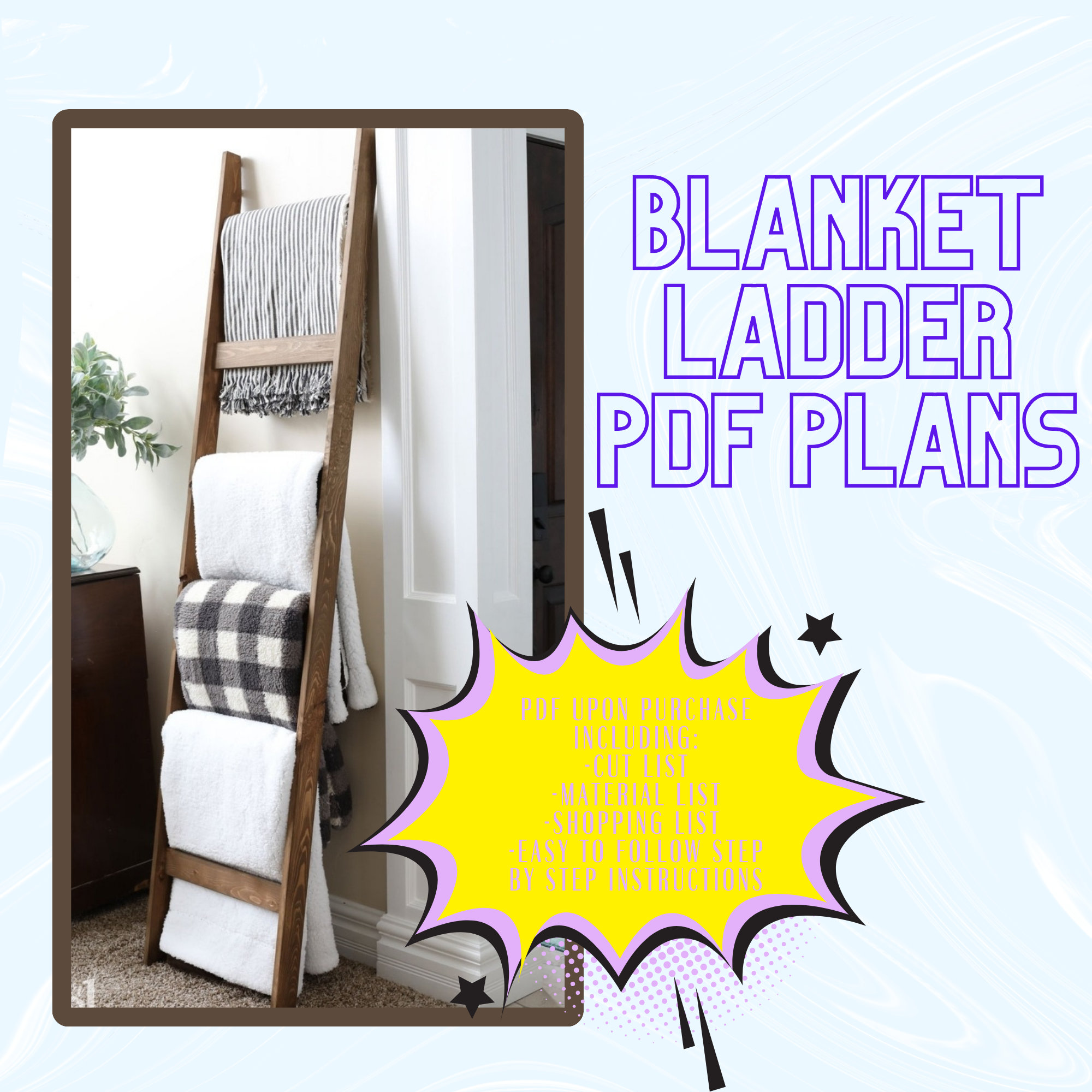Blanket Ladder Beginners DIY Plans (step-by-step) - Etsy