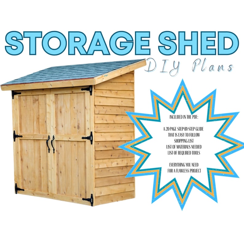 4' X 10' Cedar Storage Shed Plans - Etsy