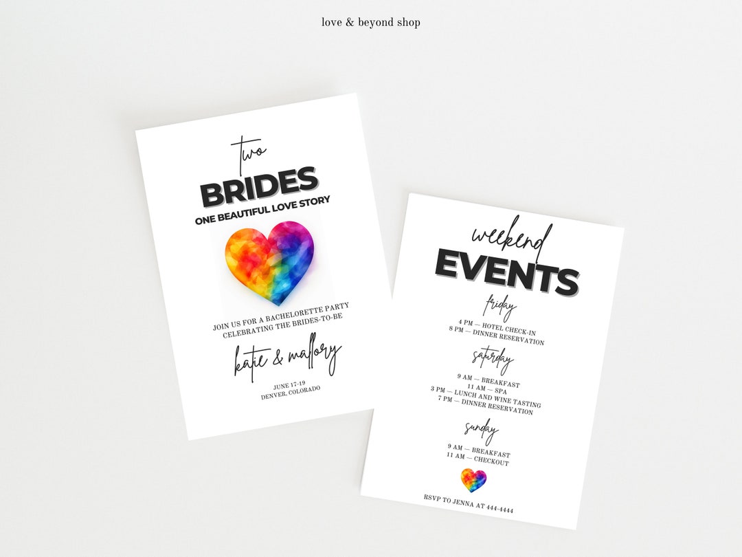 Gay Bachelorette Invitation Template: Pride Rainbow Weekend (canva ...