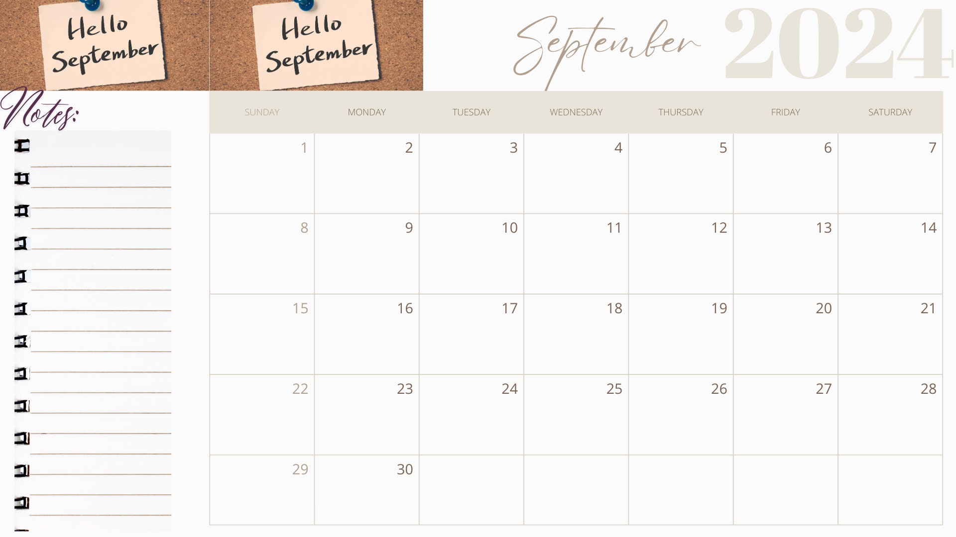 Monthly Planner 2024 With Notes 2025 Calendar 2024 2025. Personalized ...