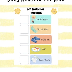 Printable Morning/bedtime Routine for Kids - Etsy