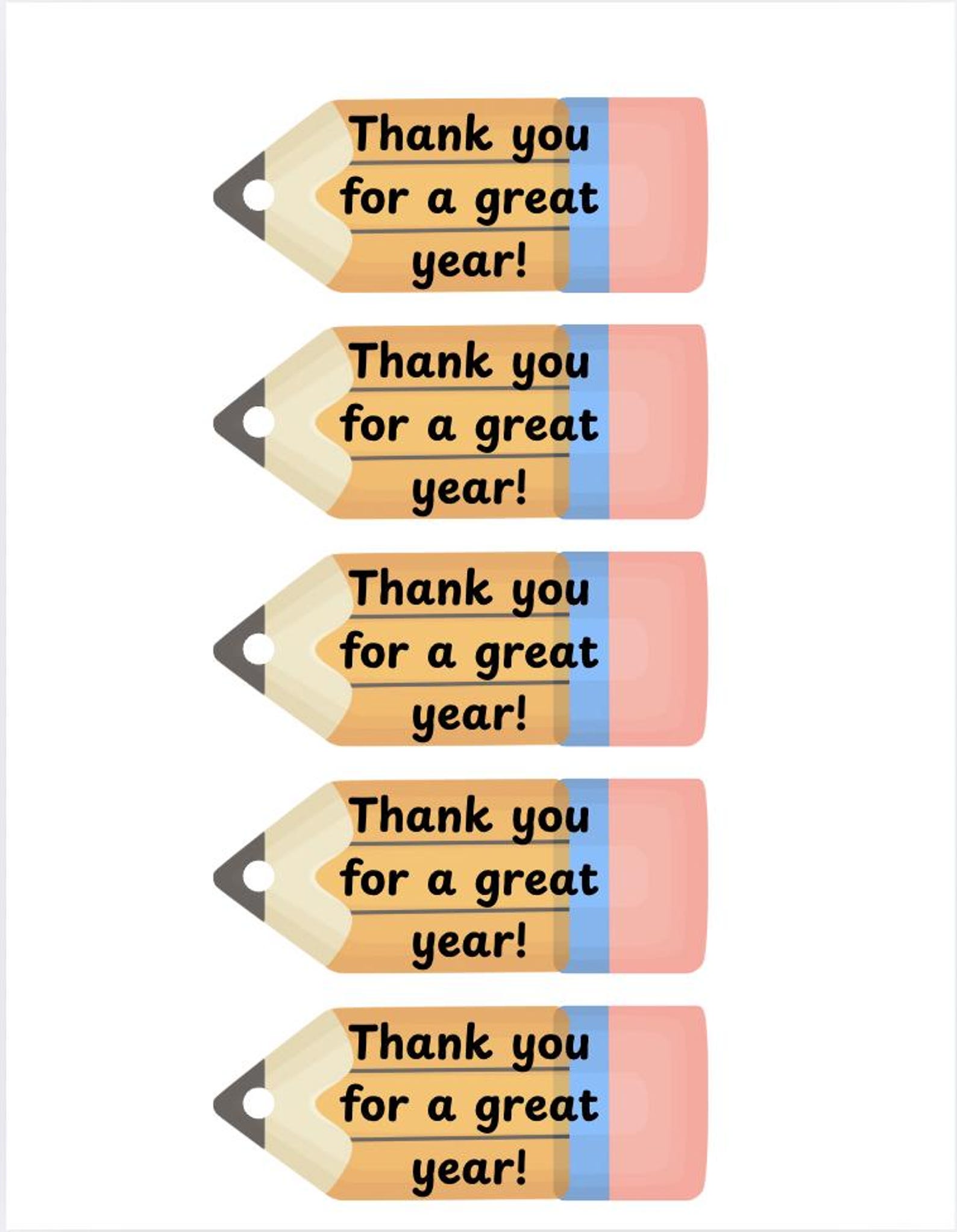 Printable Pencil Shape Gift Tag for Teacher Gifts - Etsy