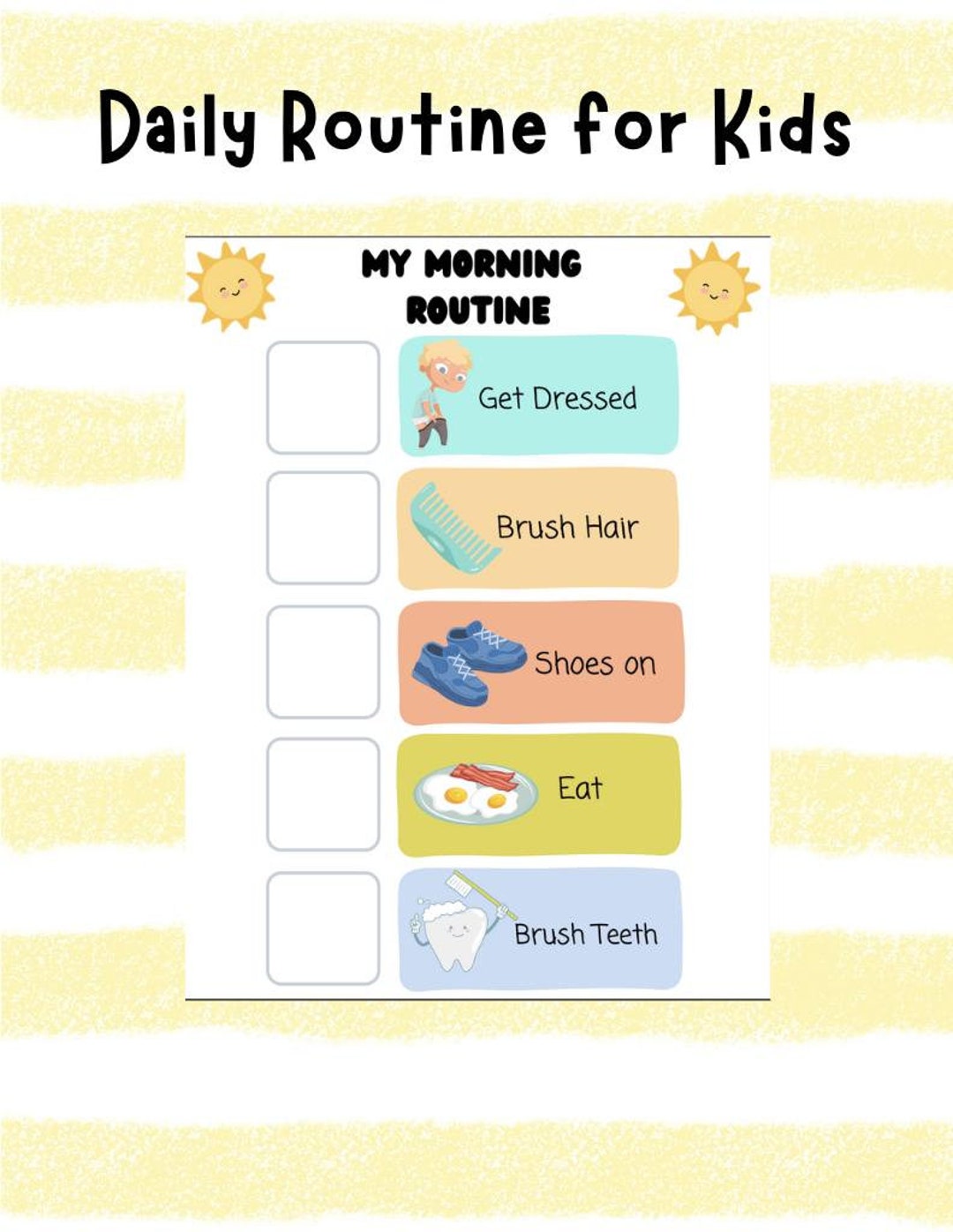 Printable Morning/bedtime Routine for Kids - Etsy