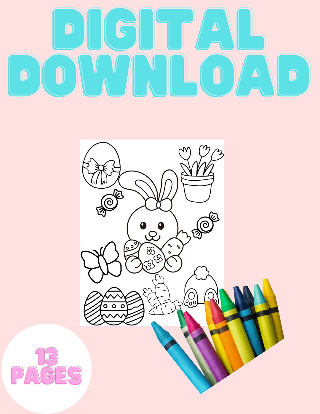 Easter Coloring Pages, Download and Ready to Print - Etsy