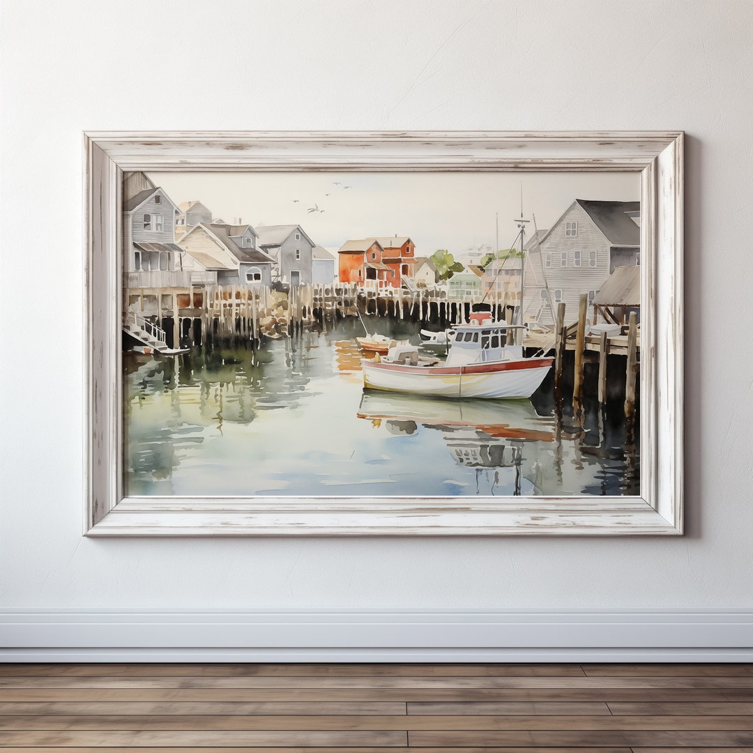 New England Fishing Quay | Digital Download | Printable Wall Art ...