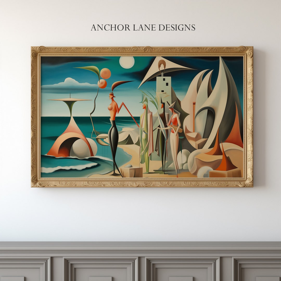 The Beachgoers | Surreal Modern Art | Digital Download | Printable Wall ...