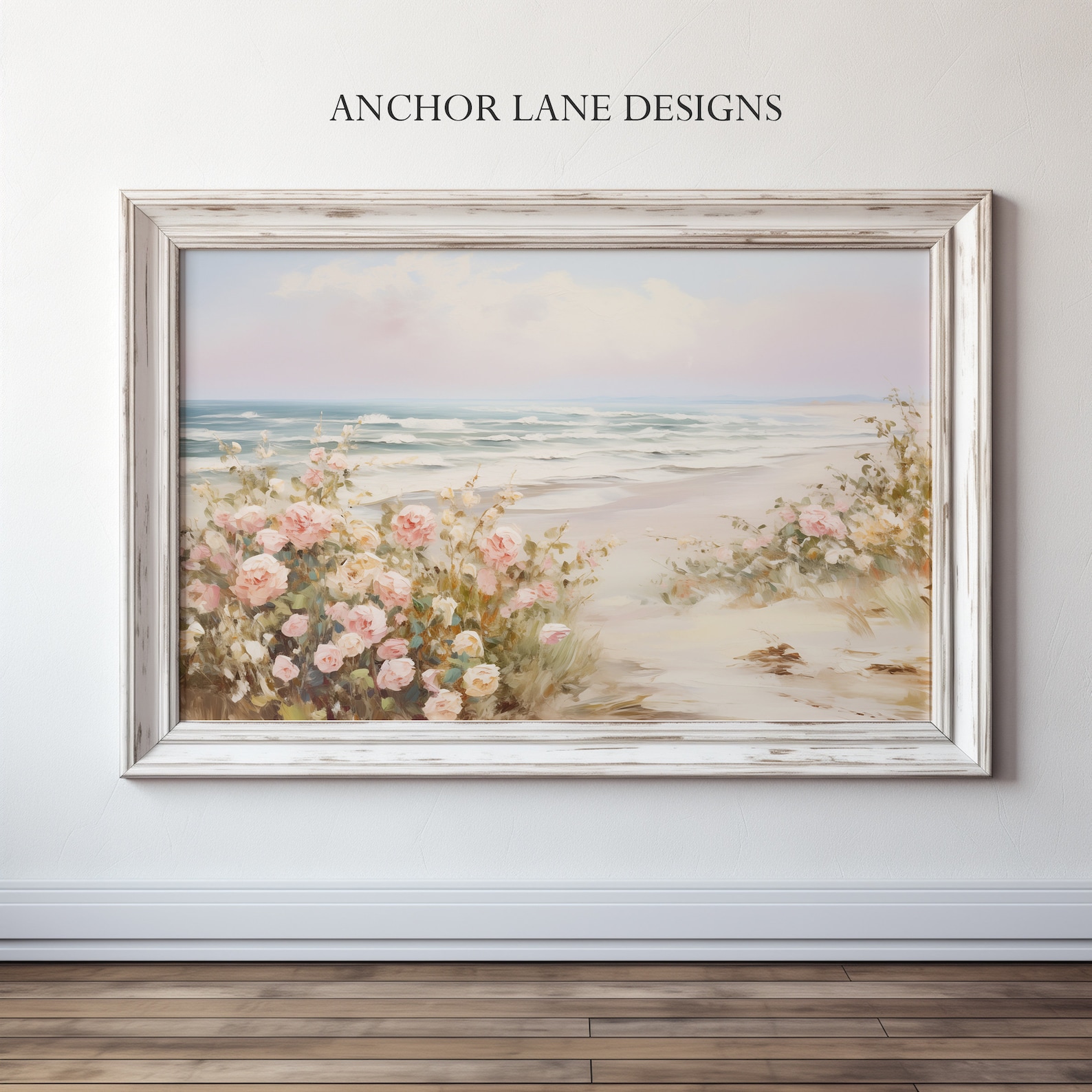 Pink Beach Roses | Landscape Art | Digital Download | Printable Wall ...