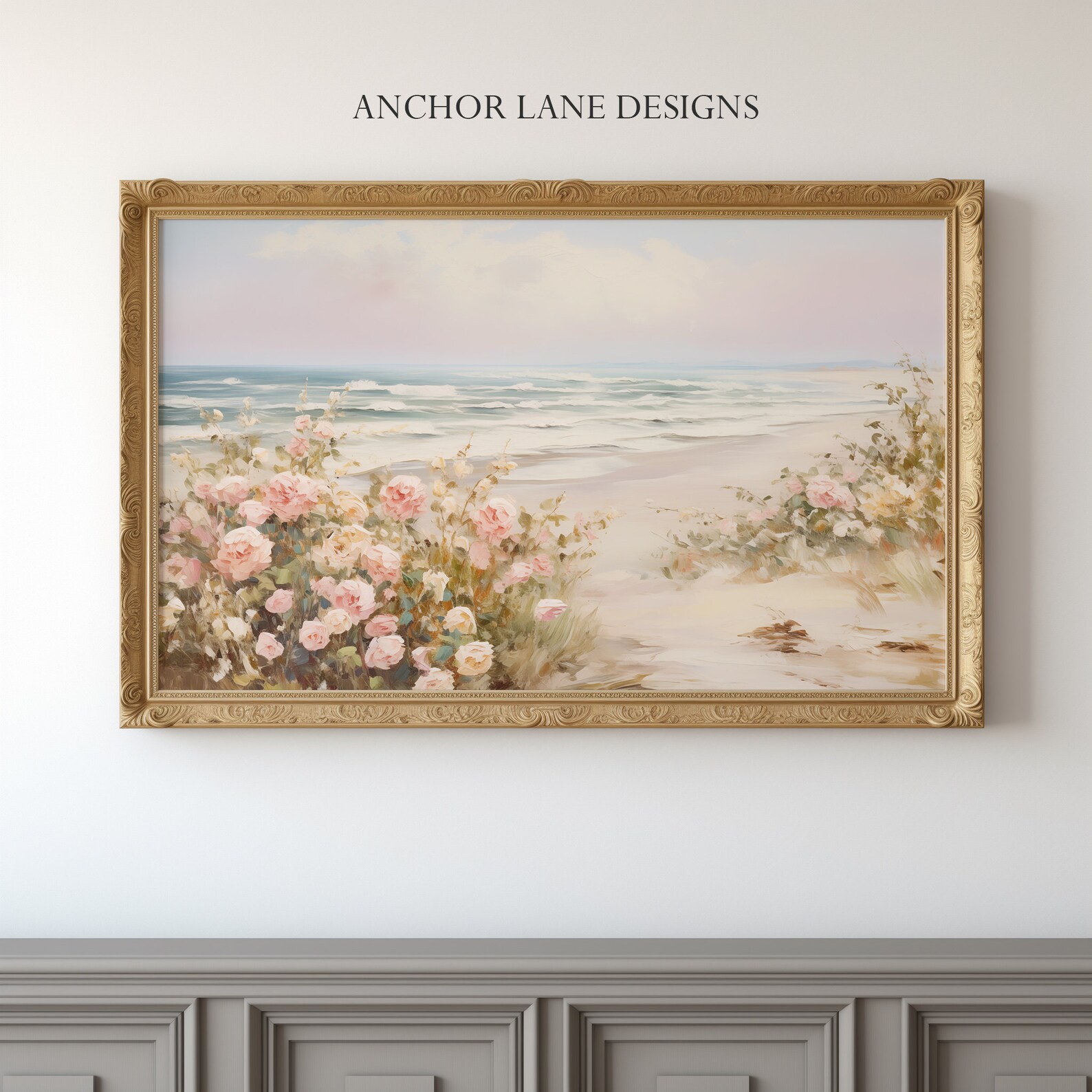 Pink Beach Roses | Landscape Art | Digital Download | Printable Wall ...