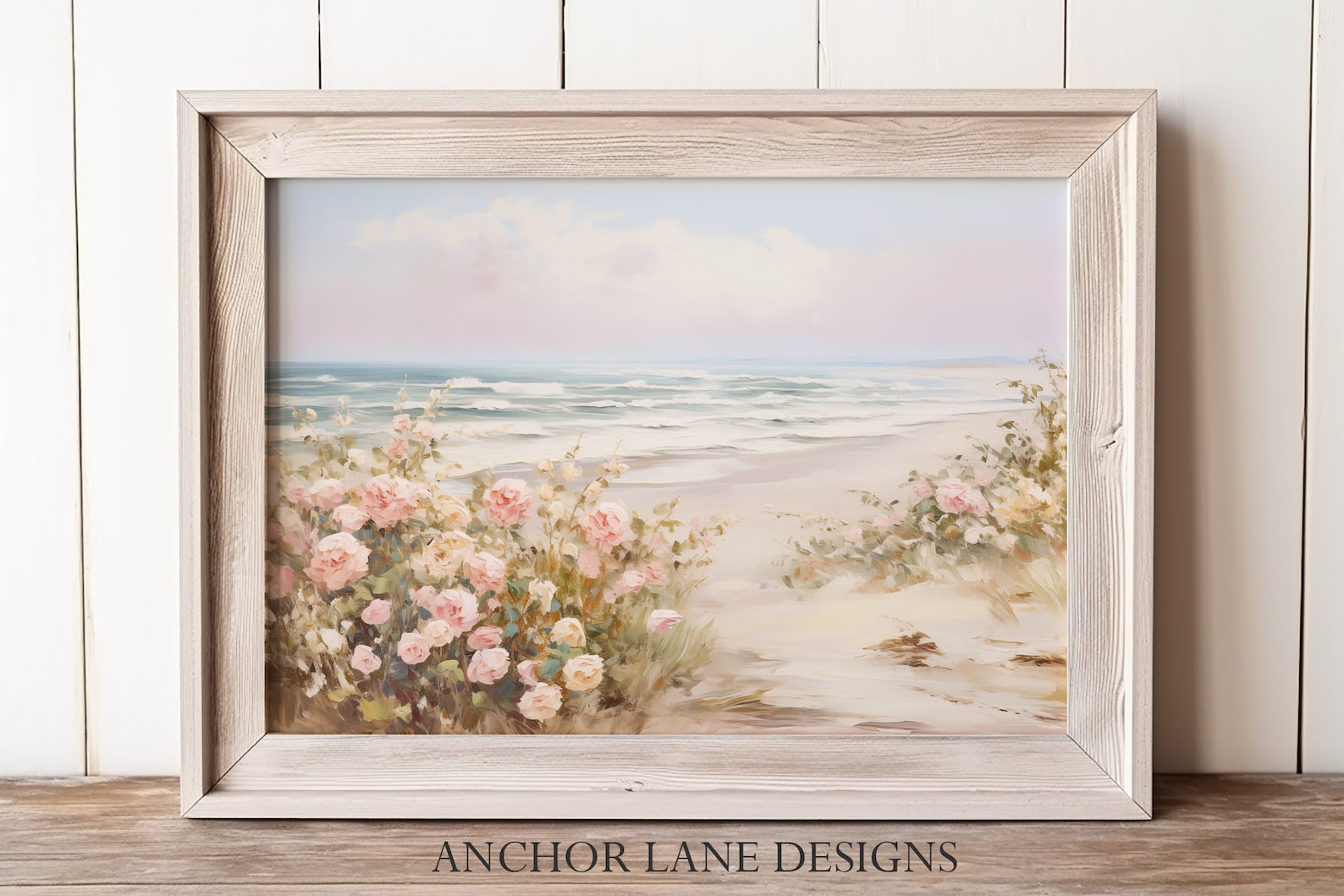 Pink Beach Roses | Landscape Art | Digital Download | Printable Wall ...