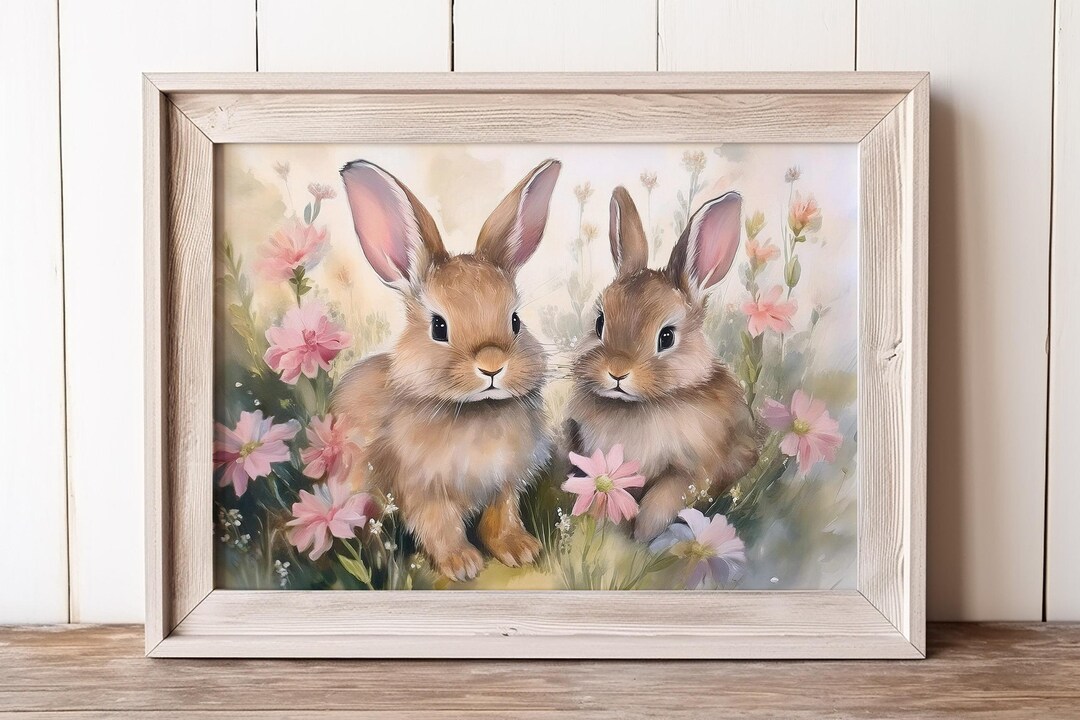 Spring Bunnies | Digital Download | Printable Wall Art - Etsy