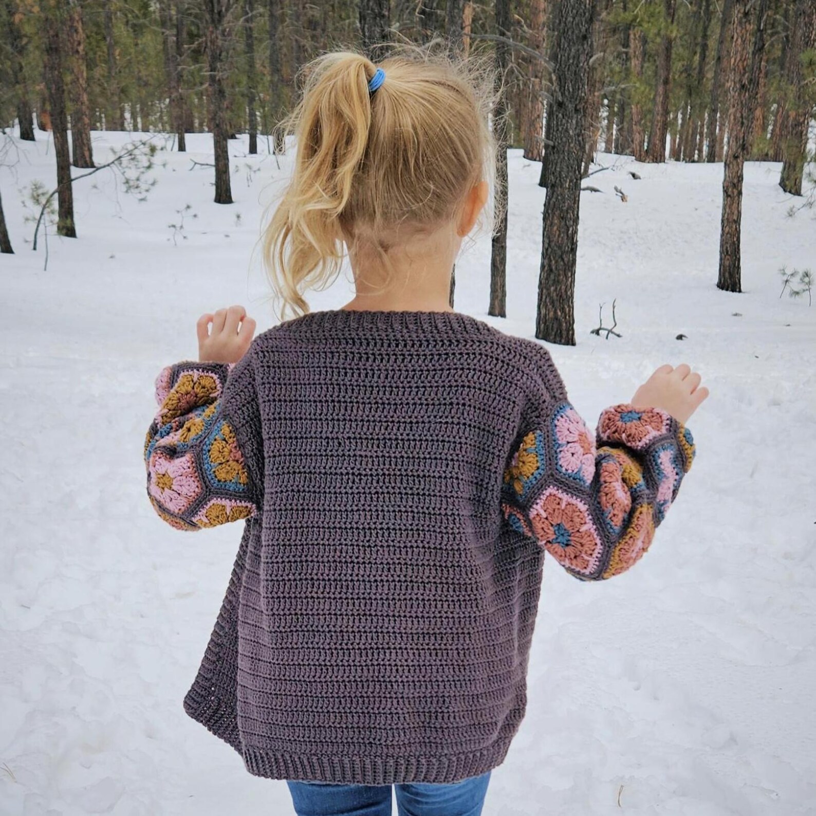 Flower Power Cardigan Crochet Pattern – Hexagon Sleeve Sweater (sizes ...