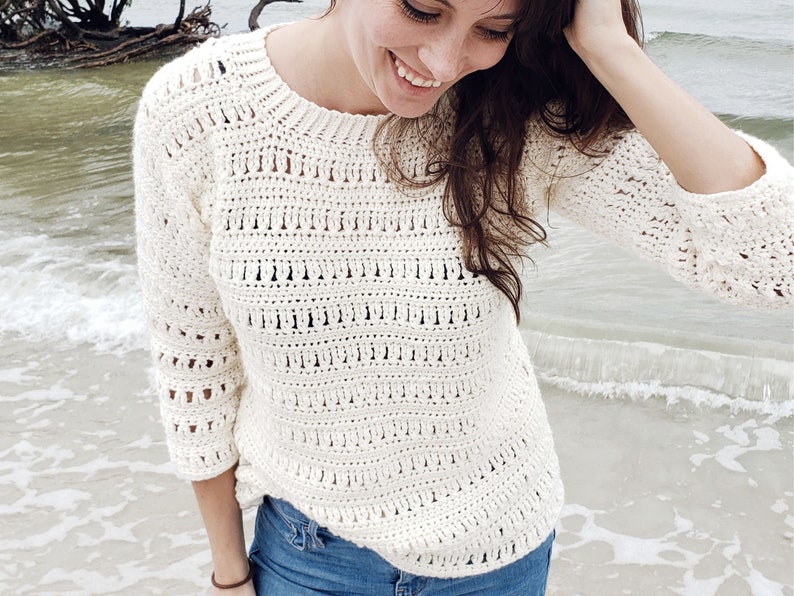 Crochet Pattern: Boho Beach Vibes Sweater Lacy & Chic Pullover - Etsy