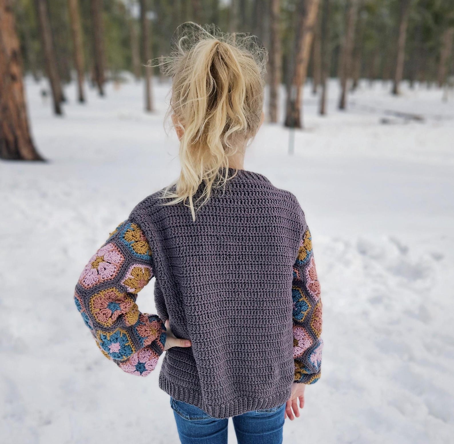 Flower Power Cardigan Crochet Pattern – Hexagon Sleeve Sweater (sizes ...