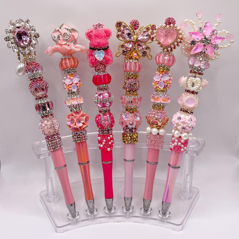Pink Fancy Beaded Pens | Beaded Pens | Fancy Pens - Etsy
